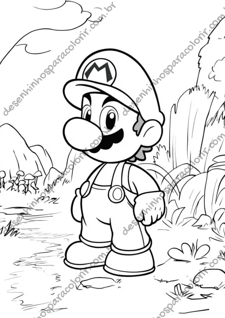 Desenho para Colorir Super Mario Bros