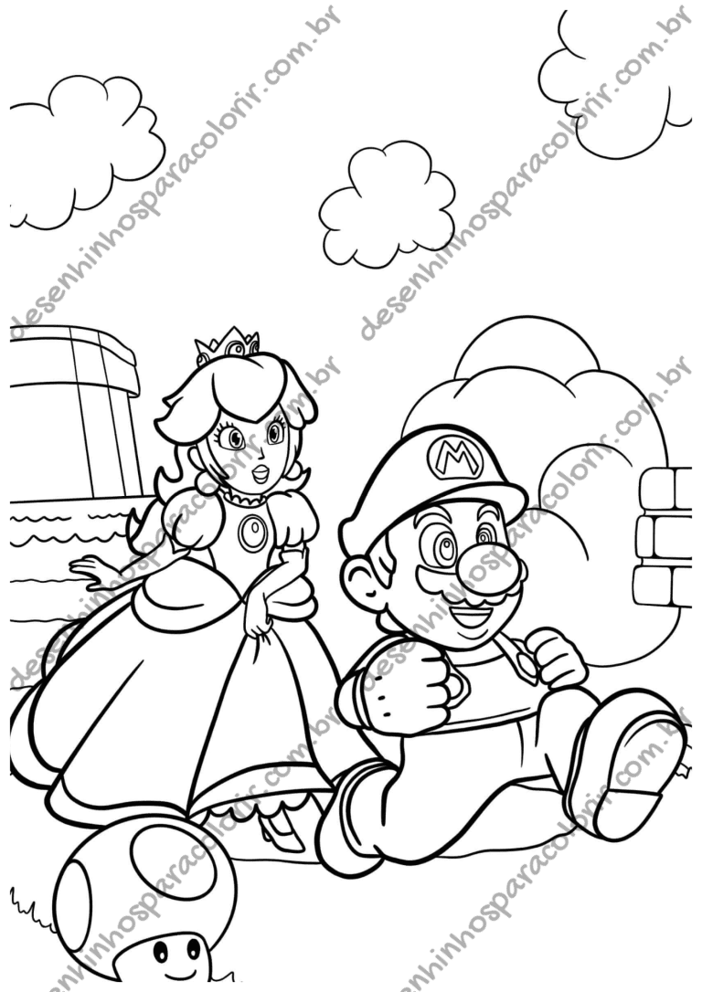 Desenho para Colorir Super Mario Bros