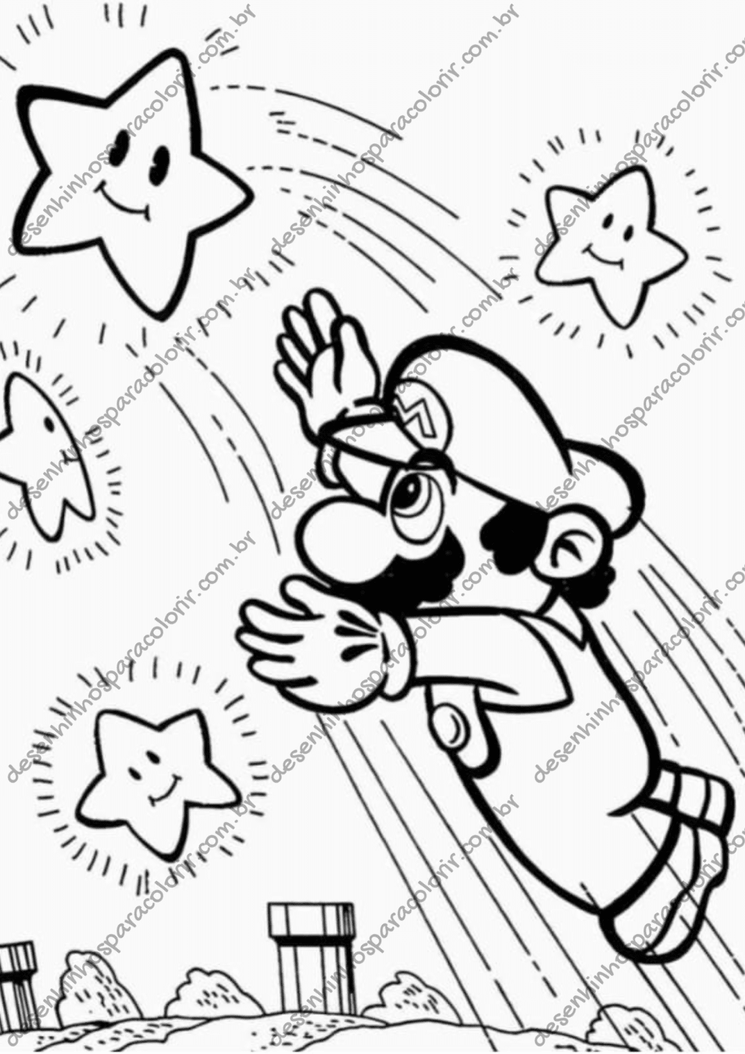 Desenho para Colorir Super Mario Bros