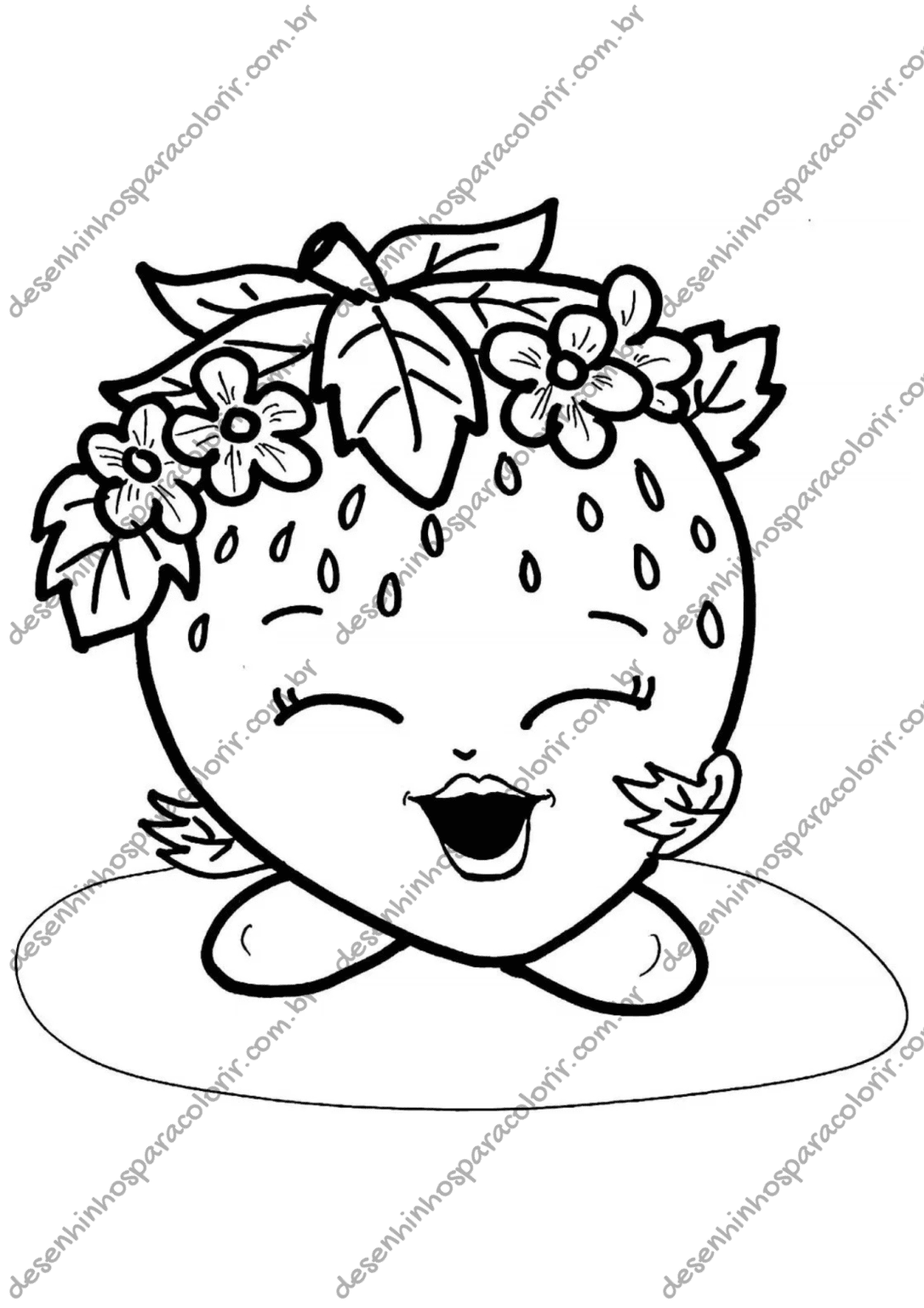 Desenho para Colorir Morango