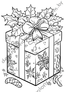 Desenho para Colorir Presente