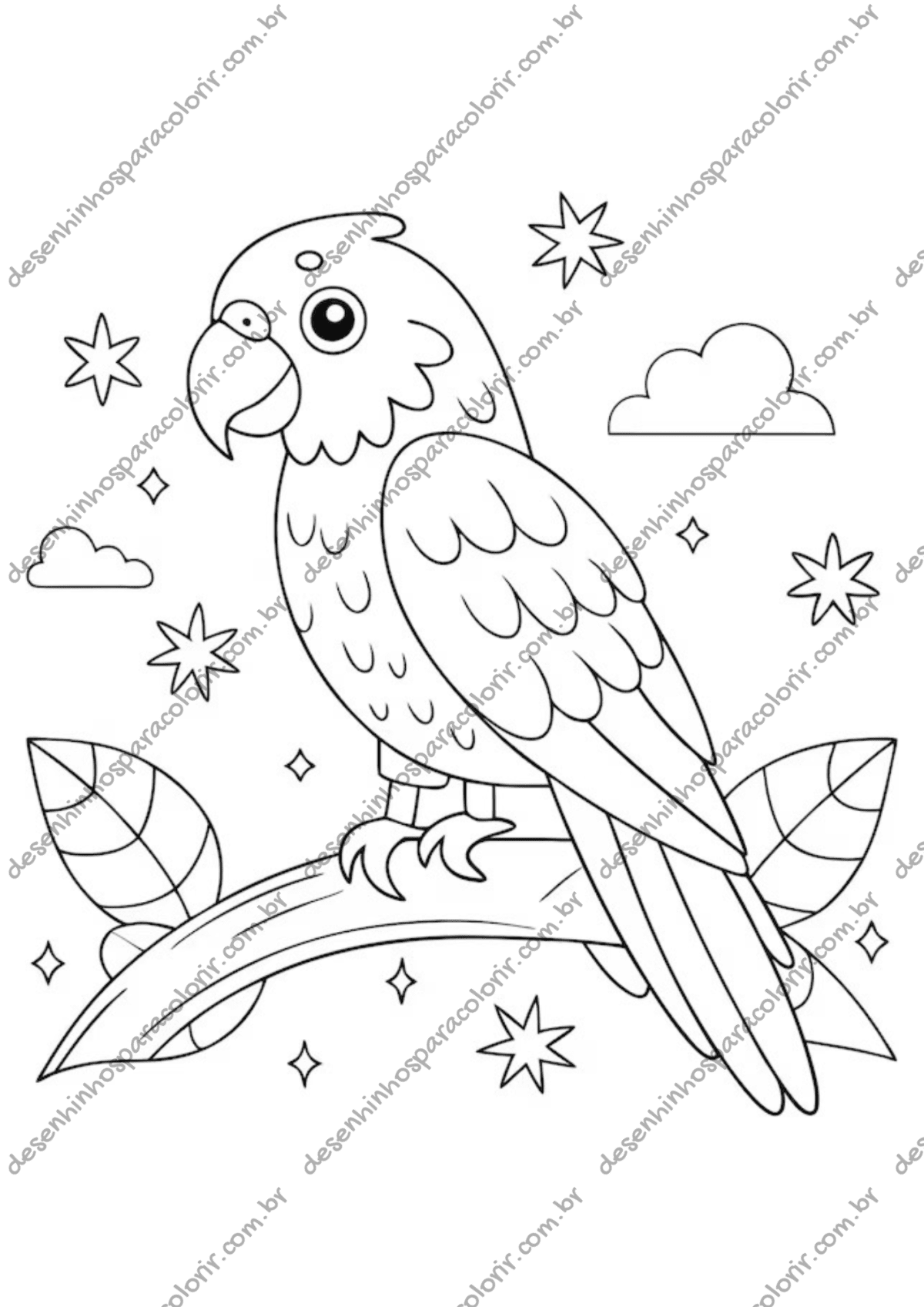 Desenho para Colorir Arara